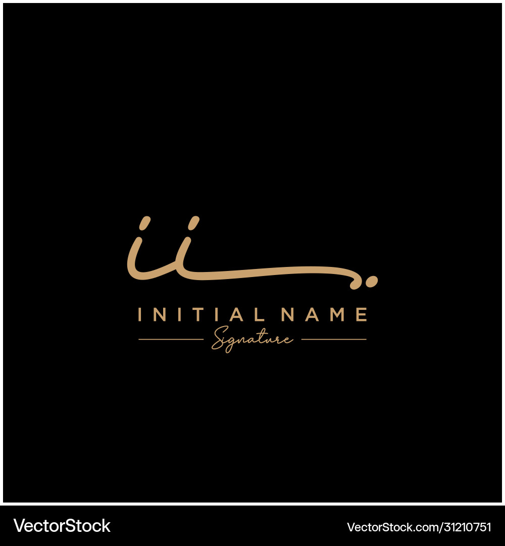 Letter ii signature logo template Royalty Free Vector Image