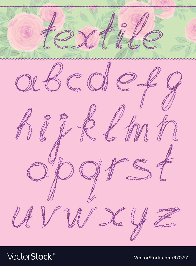 Letters textil Royalty Free Vector Image - VectorStock