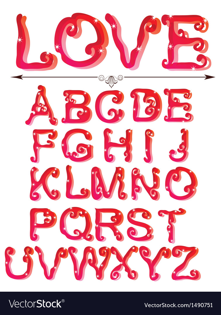 Love abc Royalty Free Vector Image - VectorStock