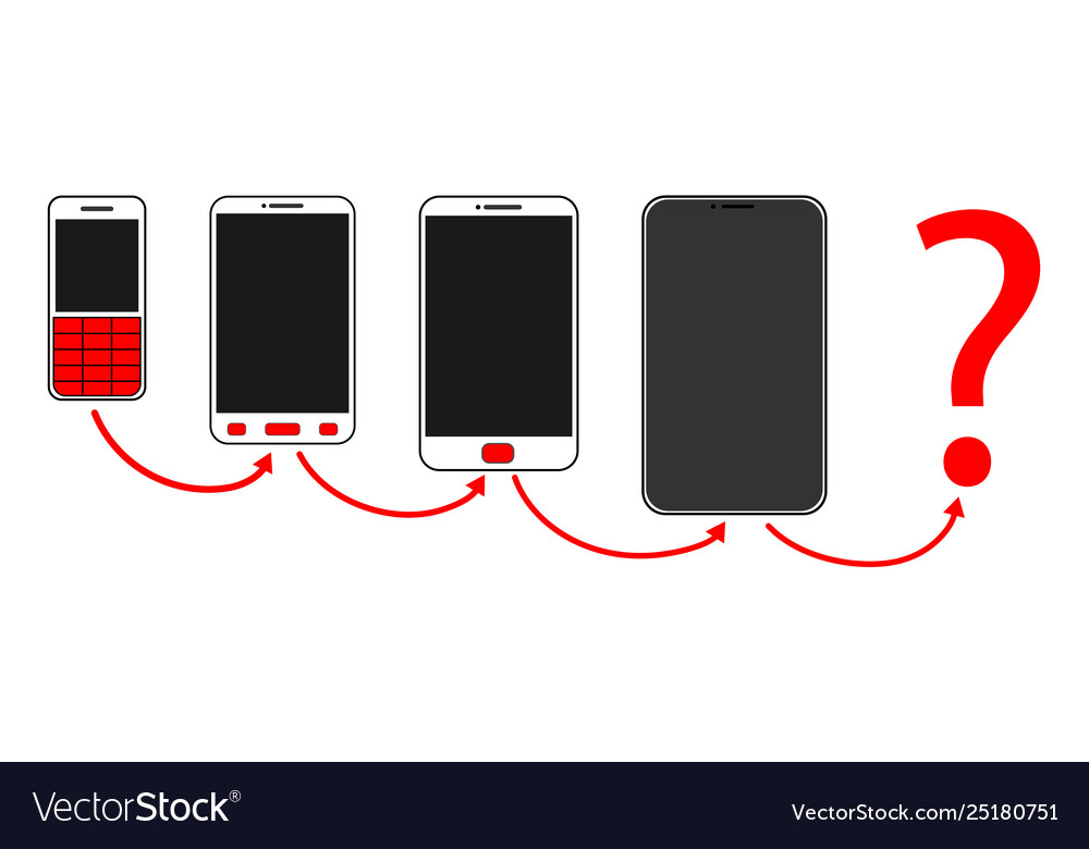 Mobile phone button evolution Royalty Free Vector Image