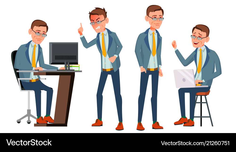 Office worker face emotions various Royalty Free Vector