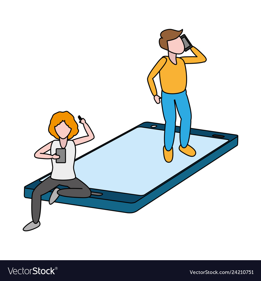 People tech device Royalty Free Vector Image - VectorStock