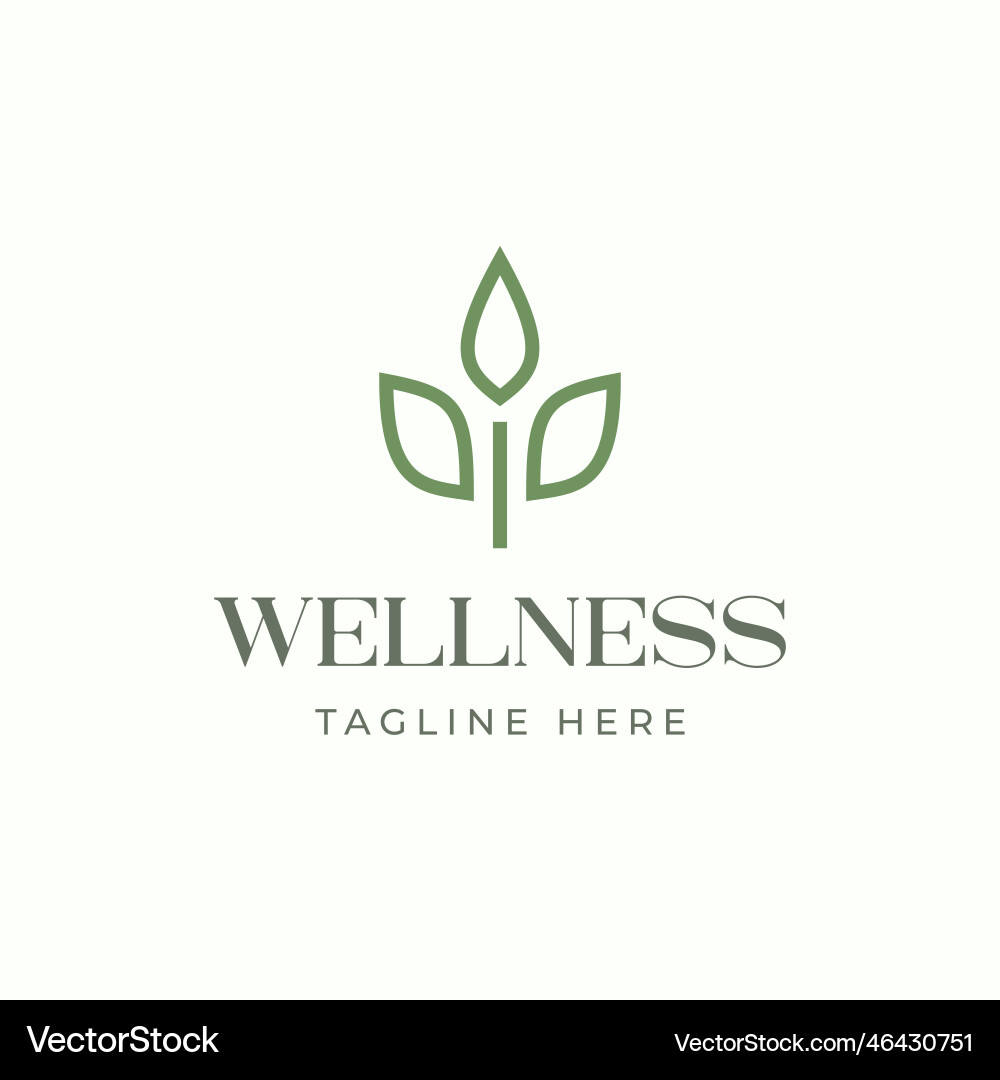 Wellness logo design template outline healthy Vector Image
