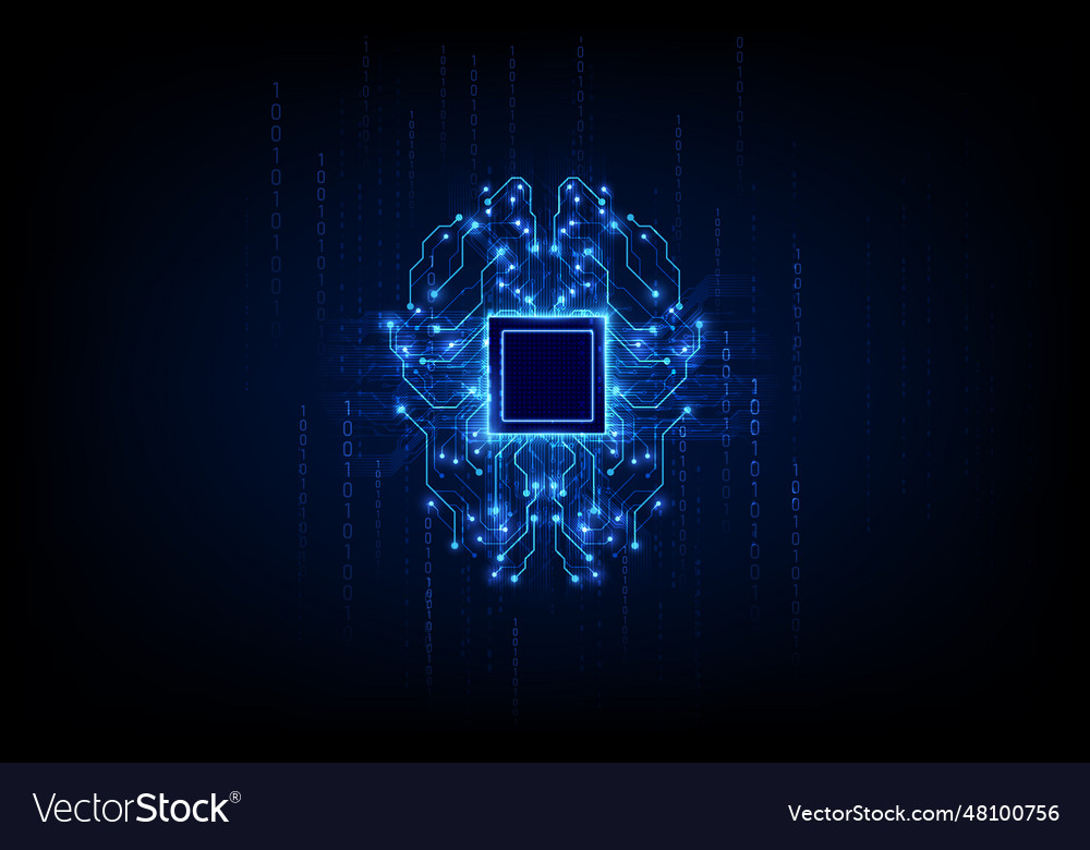 Abstract Technology Chip Processor Background Vector Image