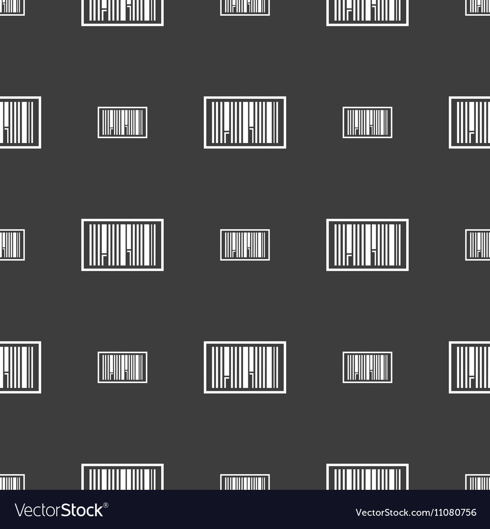 Barcode icon sign seamless pattern on a gray Vector Image
