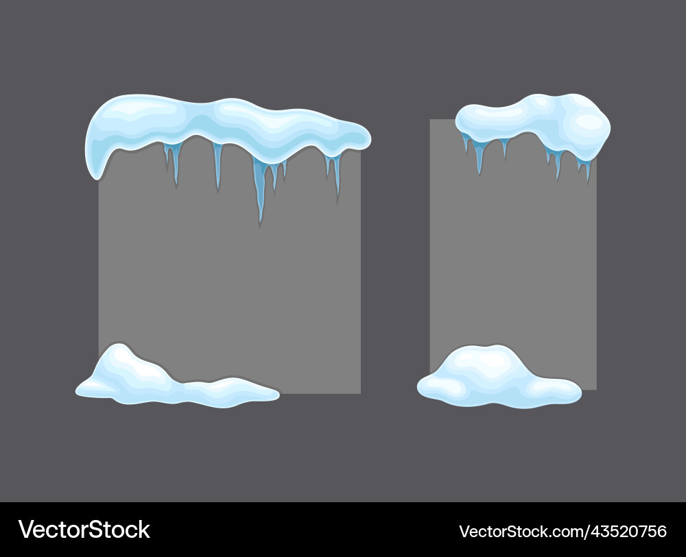 Blank frozen banners of and rectangular shapes set