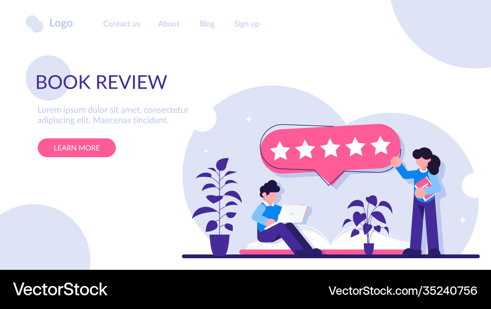 Book review concept readers give highest Vector Image