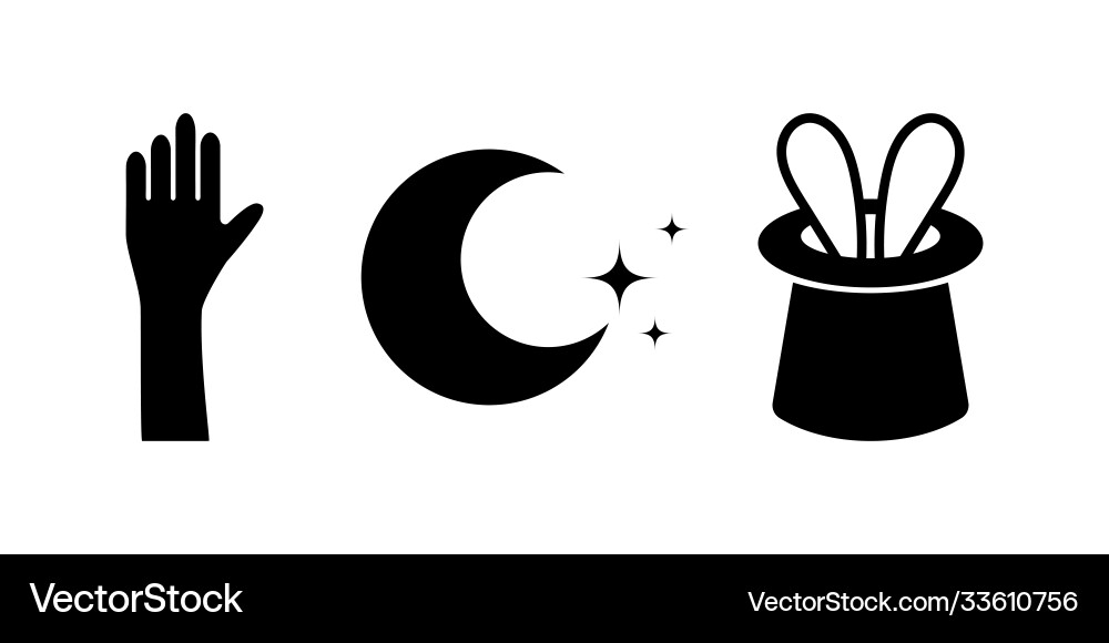 Doodle magic symbols set icon isolated on white Vector Image