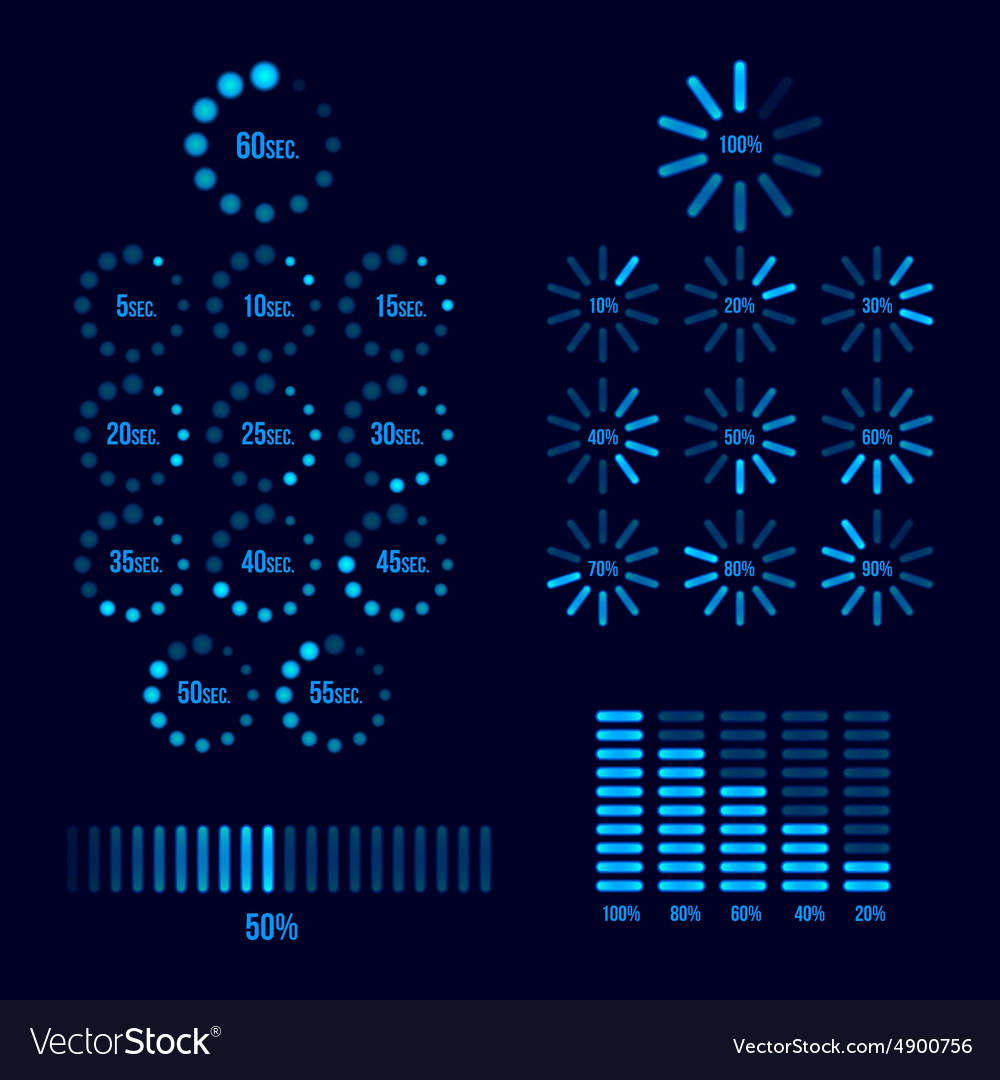 Download progress indicator set Royalty Free Vector Image