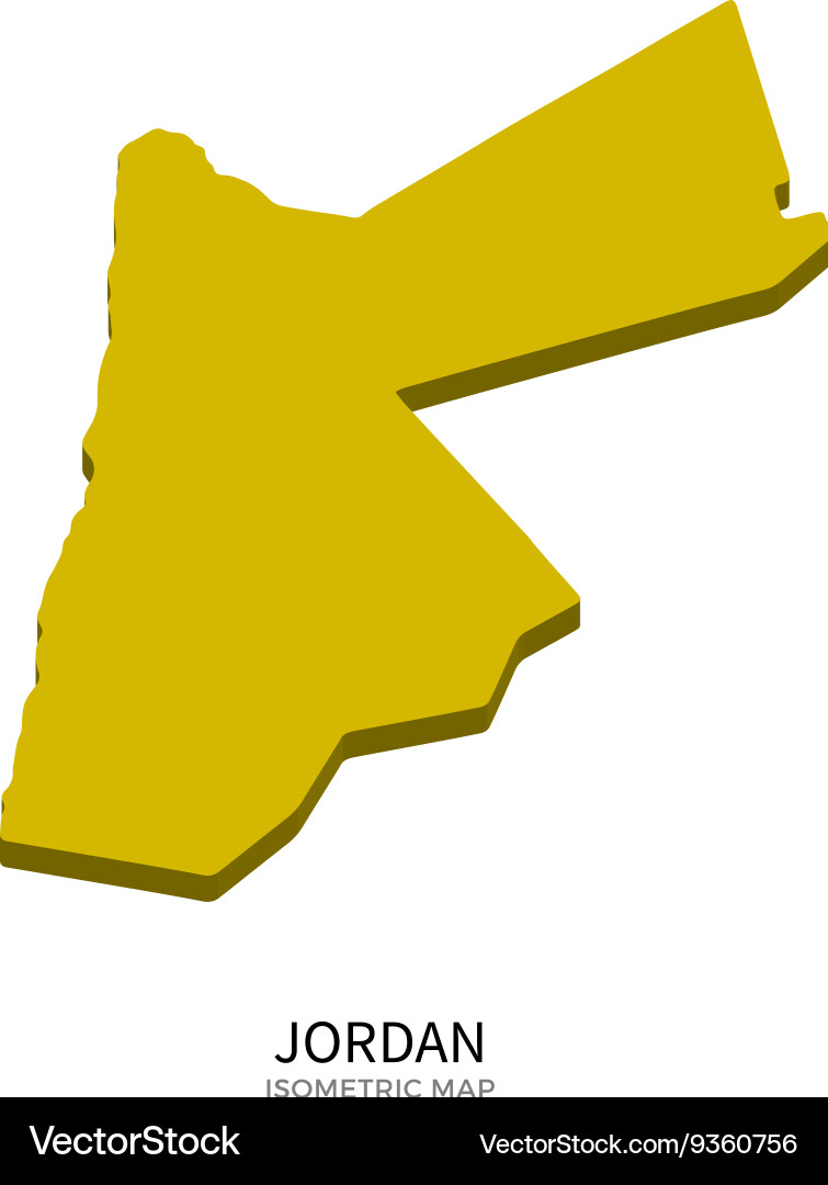 Isometric map of jordan detailed Royalty Free Vector Image