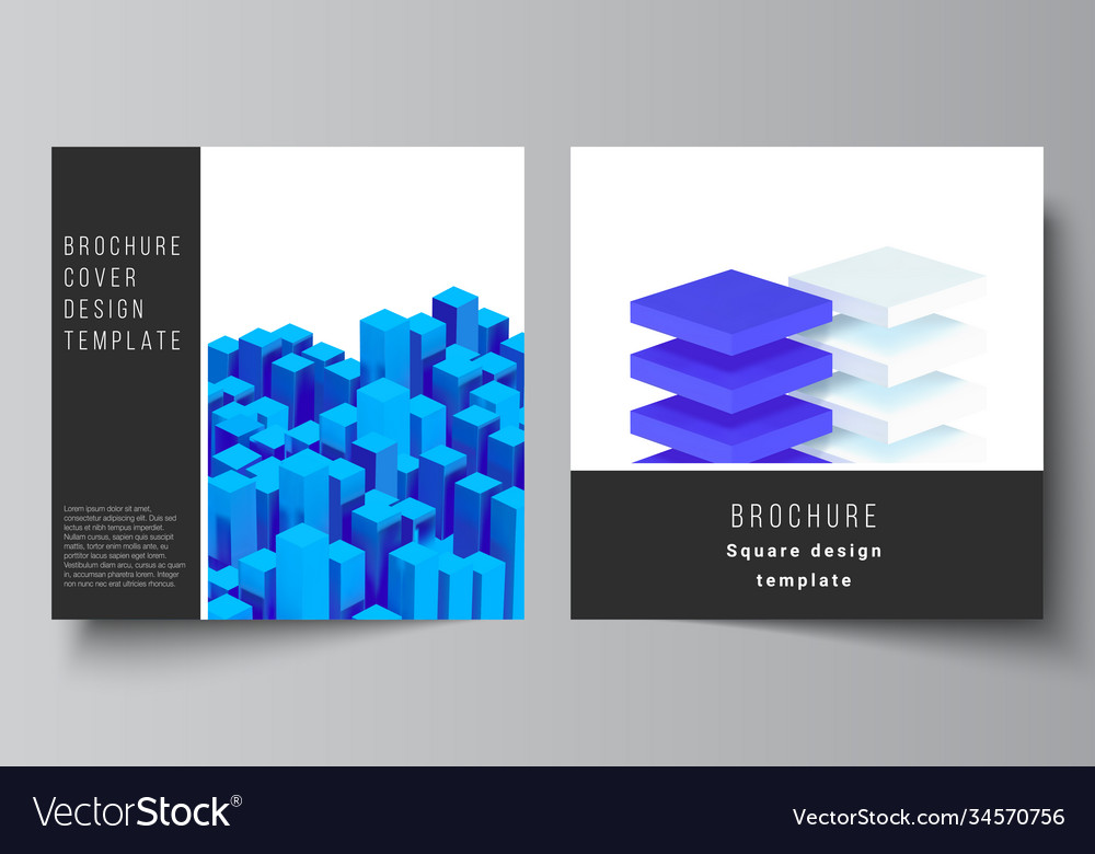 Layout two square format covers Royalty Free Vector Image
