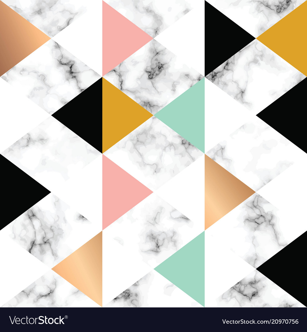 Marble texture design with golden geometric Vector Image