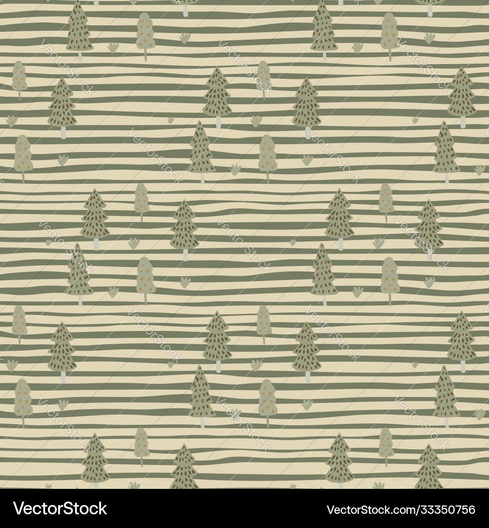 Pale seamless nature pattern with fir tree little Vector Image