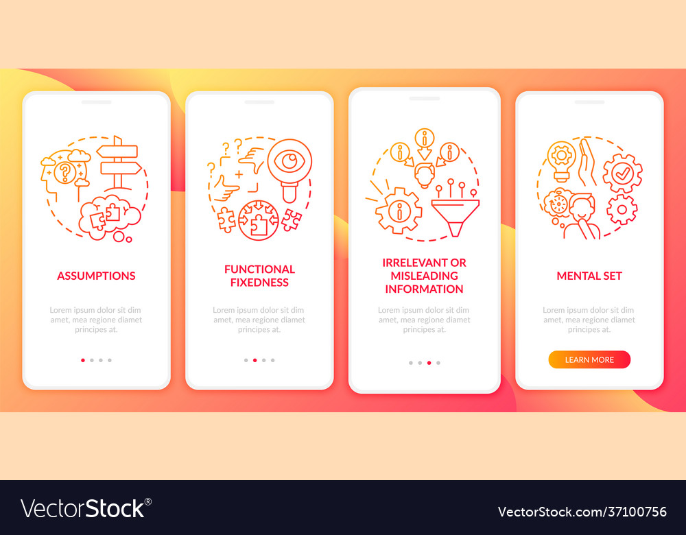 Problem solving obstacles red onboarding mobile Vector Image