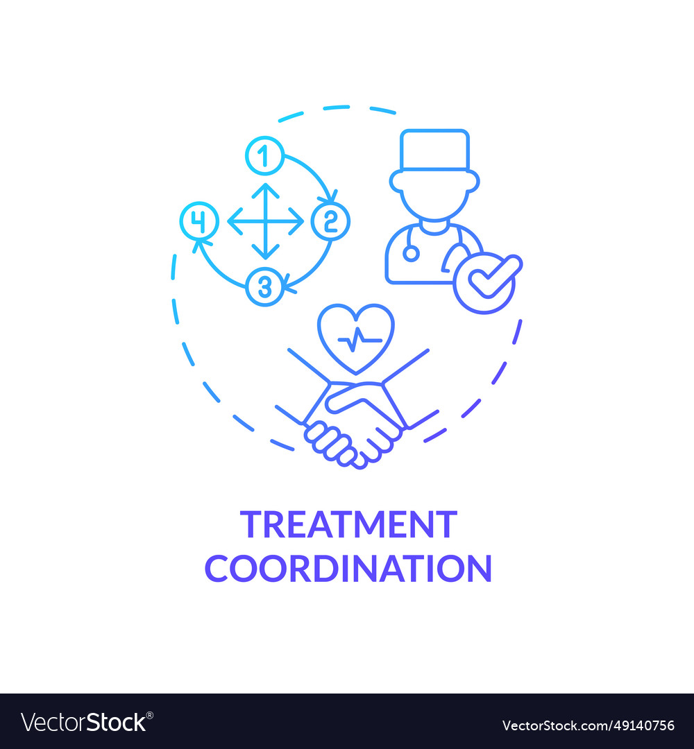 Thin Line Gradient Icon Treatment Coordination Vector Image