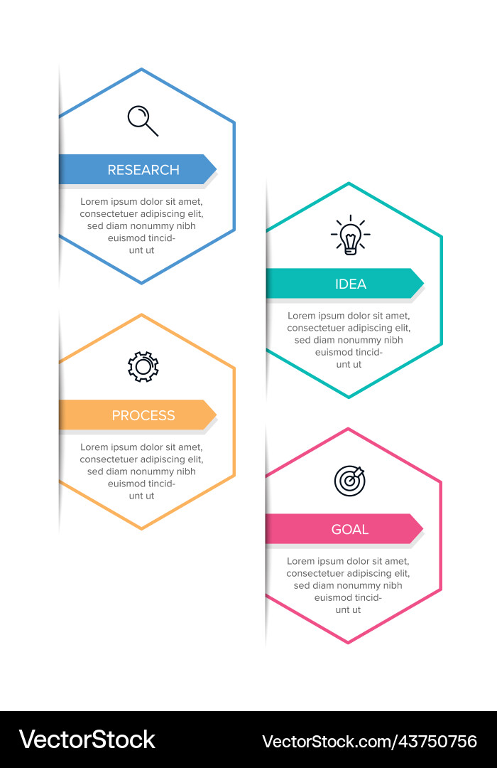 Vertical infographic design with icons and 4 Vector Image