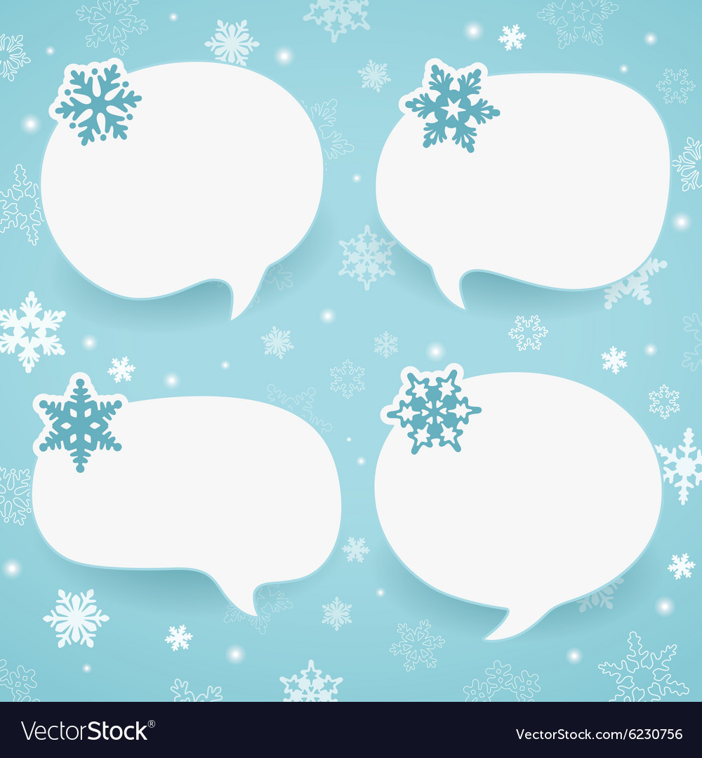 Winter labels in form of speech bubbles Royalty Free Vector