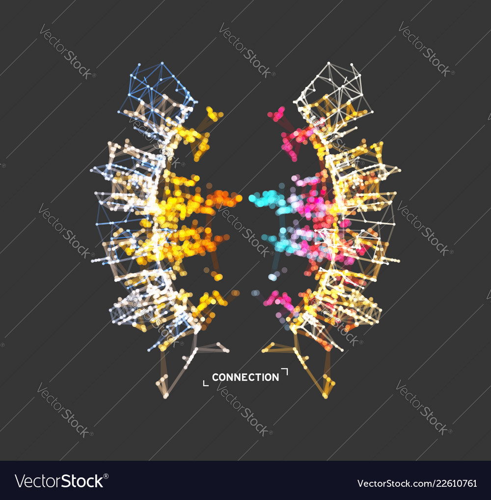 3d connection structure science technology Vector Image