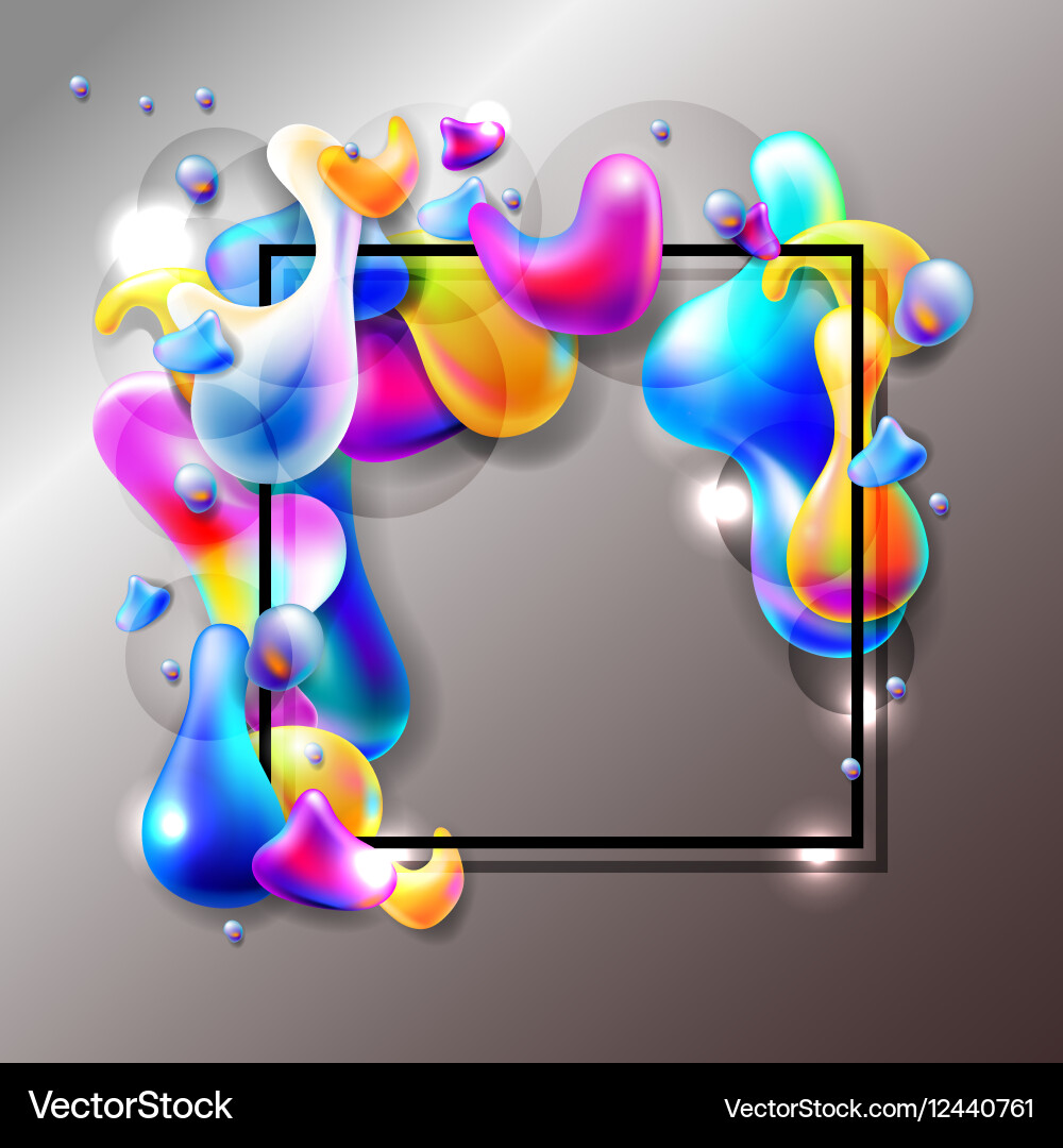 Abstract bright colorful plasma drops shapes Vector Image