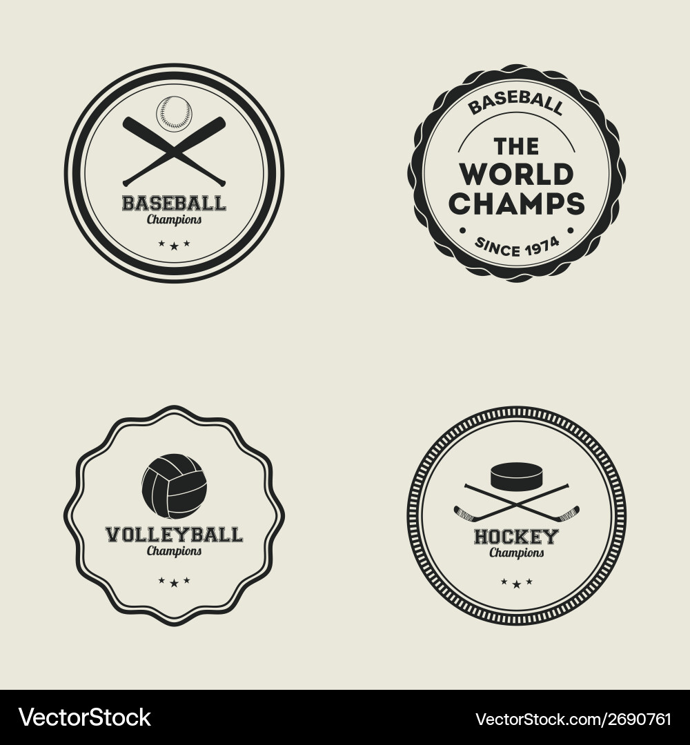 Abstract sports labels on a white background Vector Image