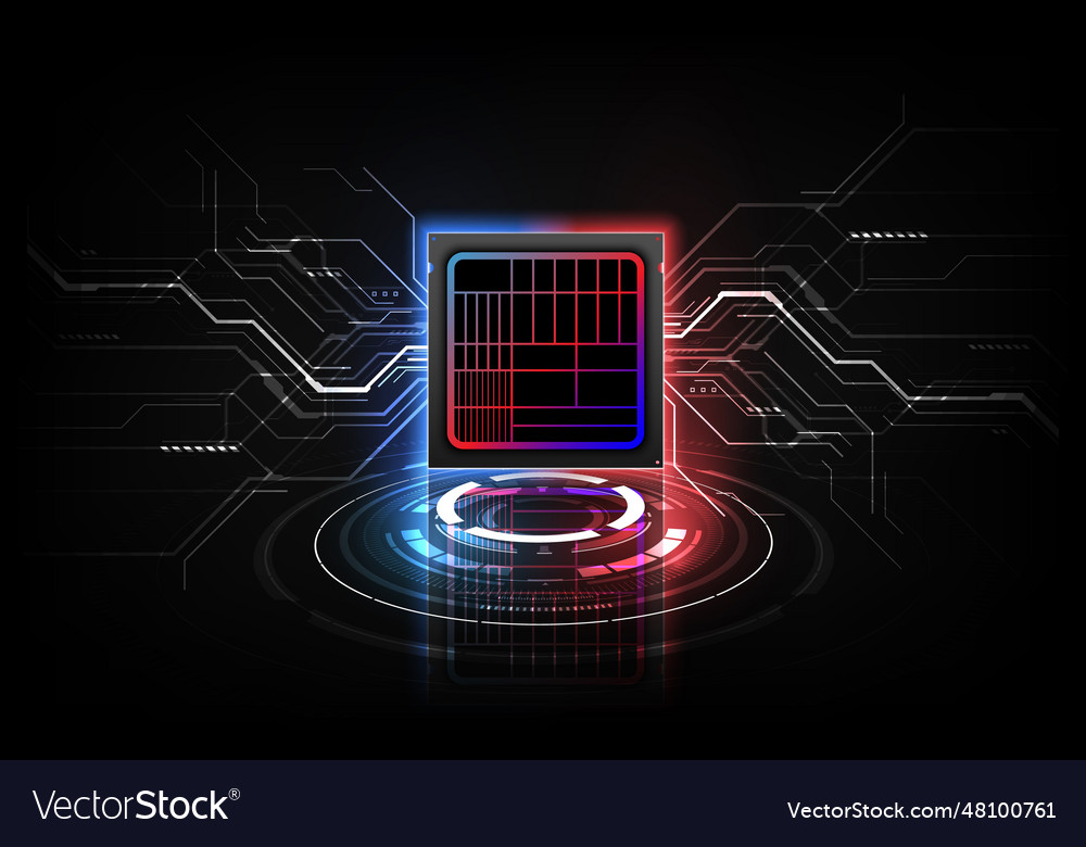 Abstract technology chip processor background Vector Image