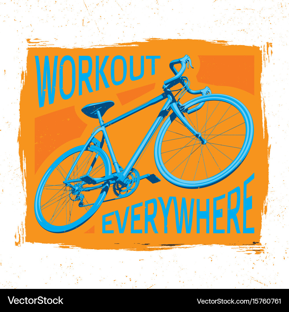 Bicycle workout poster Royalty Free Vector Image