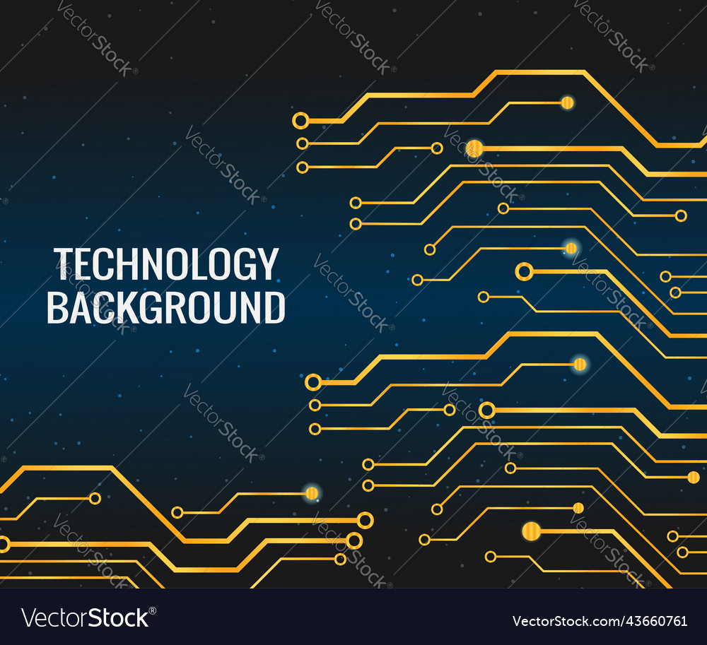 Circuit board technology design with gold concept Vector Image Circuit board technology design with gold concept Vector Image