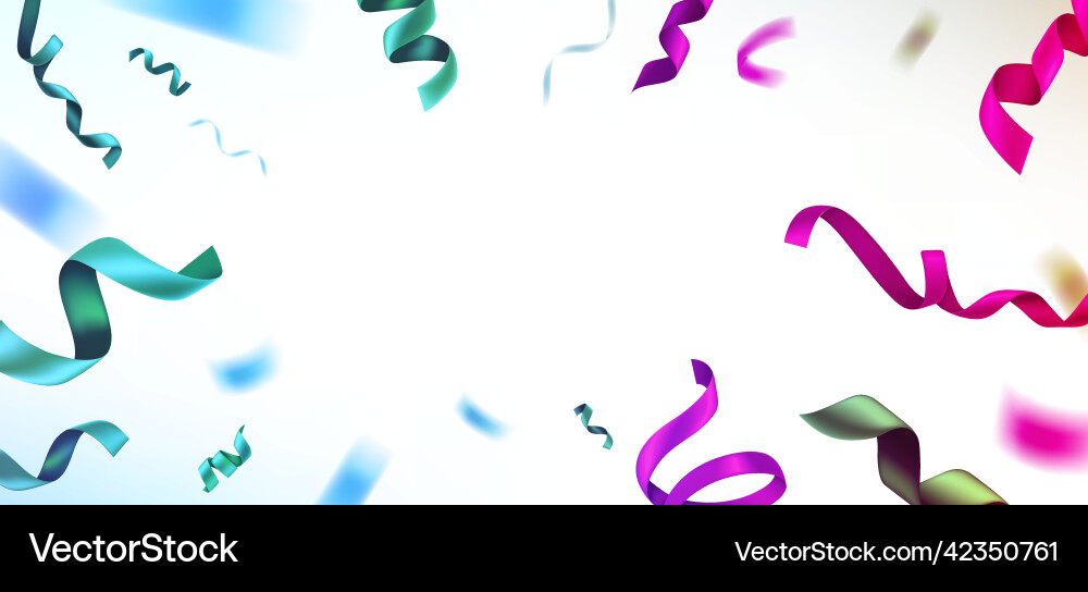 Colorful ribbons on white background realistic Vector Image
