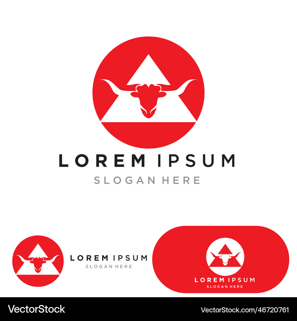 Cow head symbols and logo template Royalty Free Vector Image