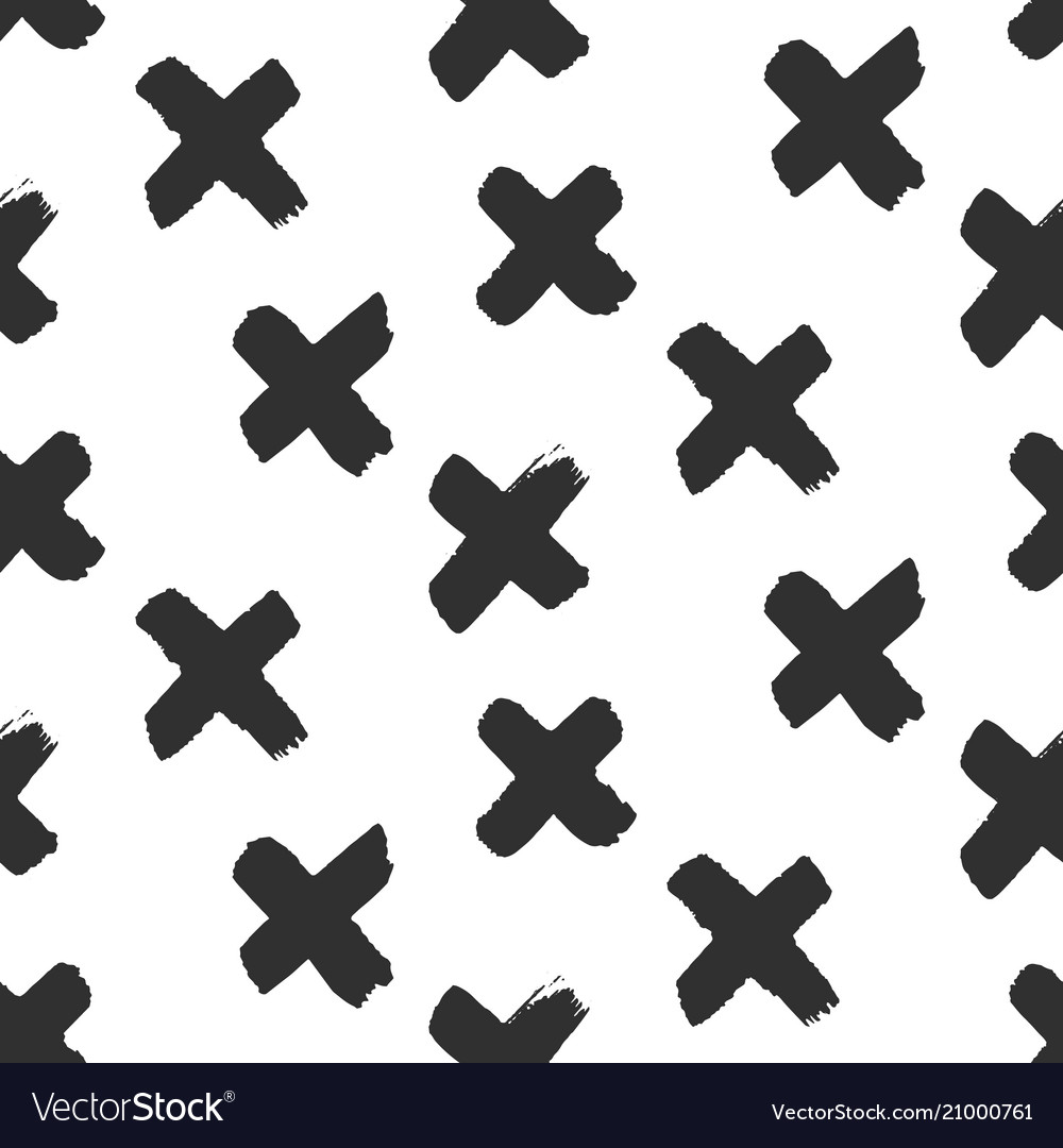 Creative seamless pattern with crosses Royalty Free Vector