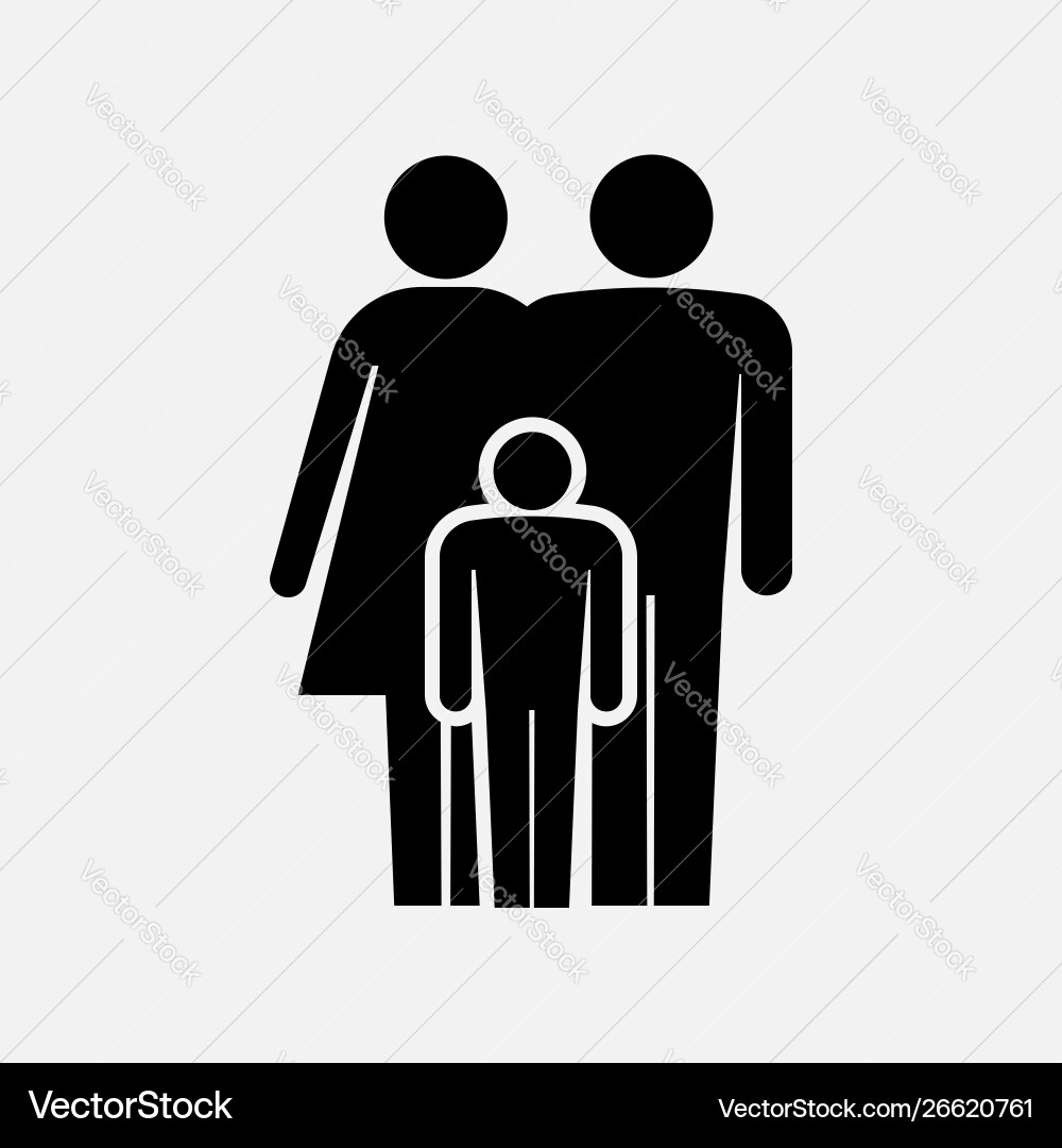 Family icon isolated on grey background Royalty Free Vector