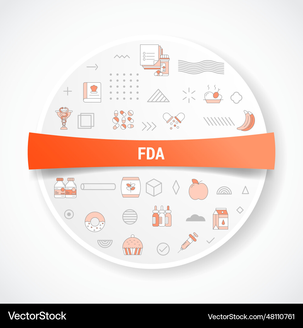 Fda food and drug administration concept with Vector Image