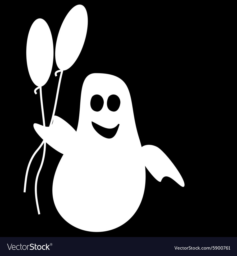 Funny ghost halloween balloons Royalty Free Vector Image