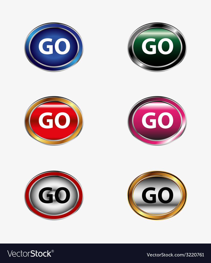 Go button set Royalty Free Vector Image - VectorStock