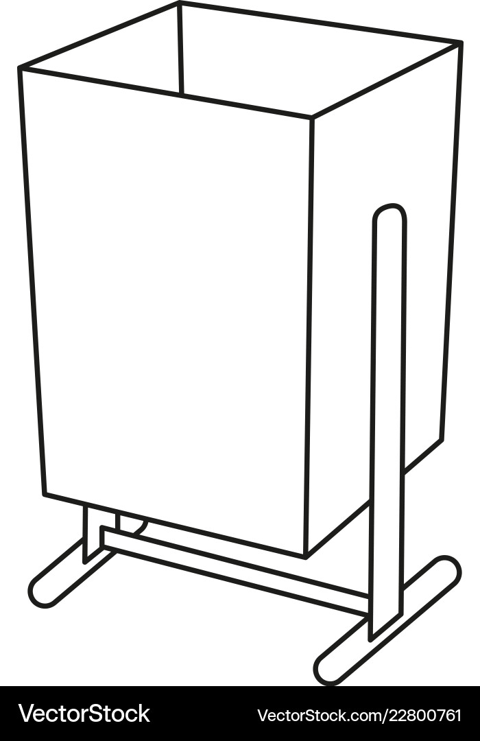 Line art black and white street garbage bin Vector Image