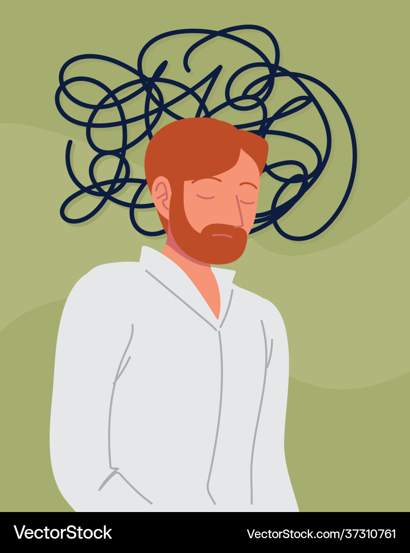 Male mental problems Royalty Free Vector Image