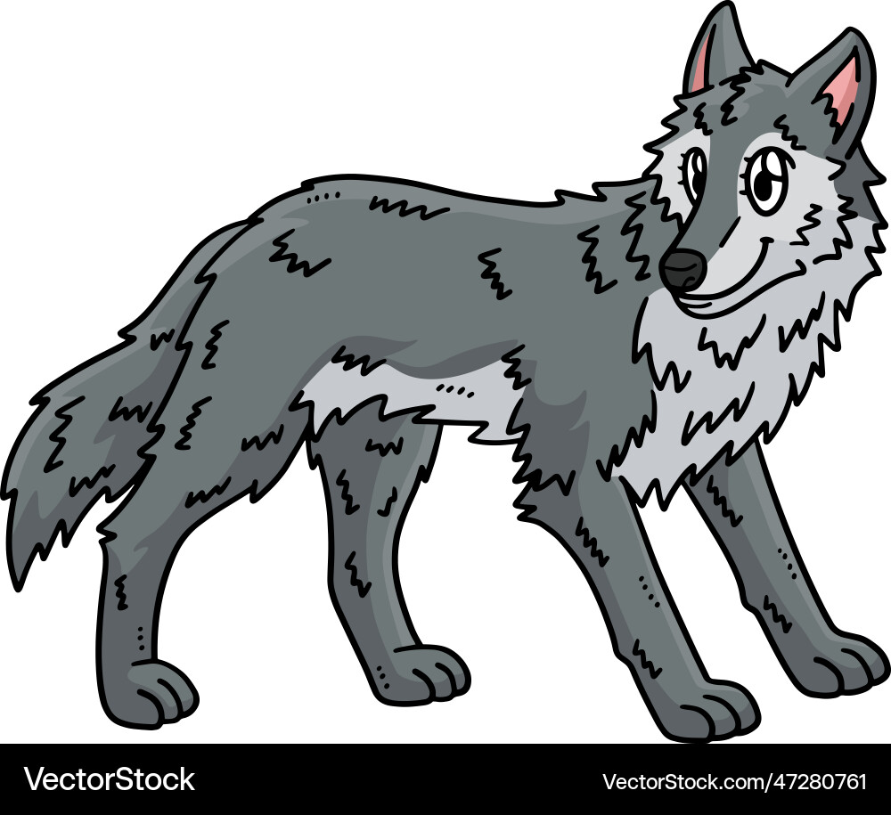 Mother wolf cartoon colored clipart Royalty Free Vector
