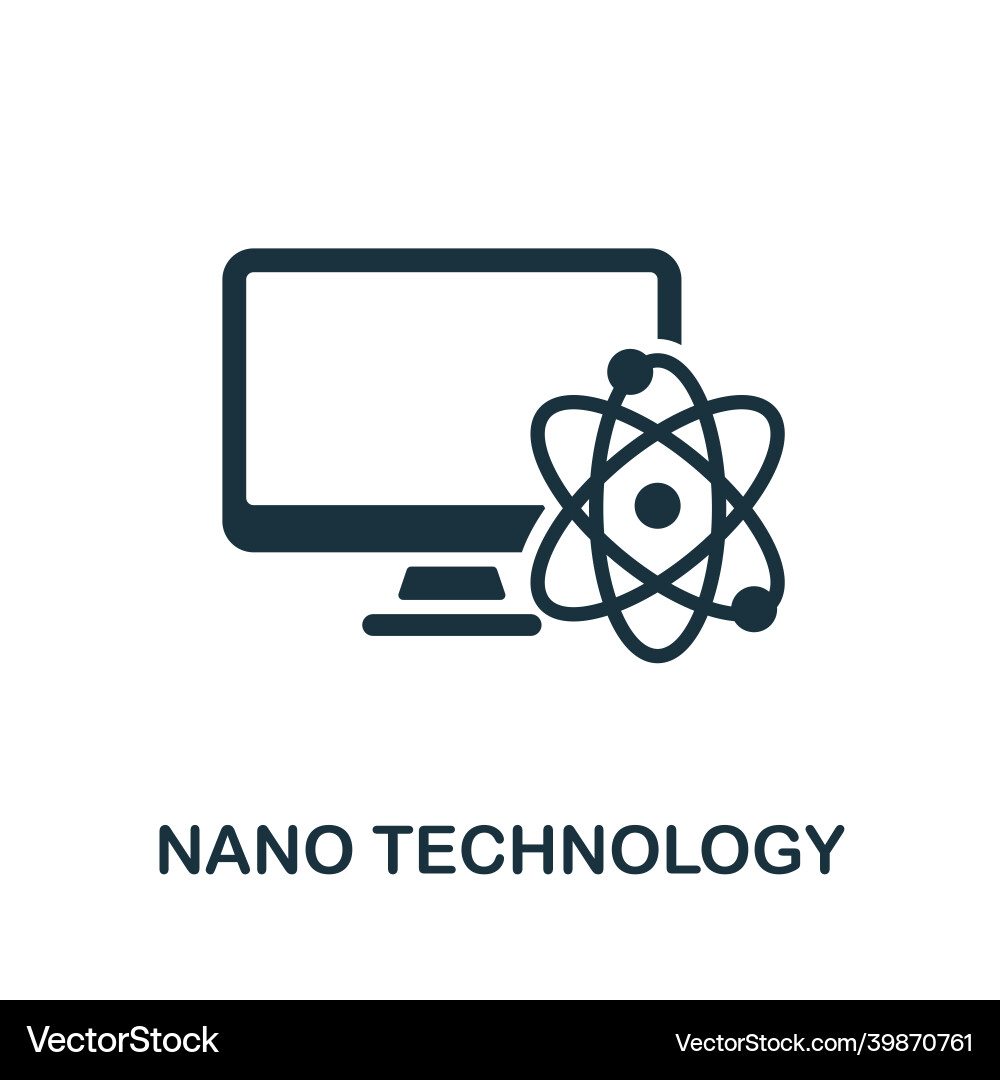 Nano technology icon monochrome sign from Vector Image