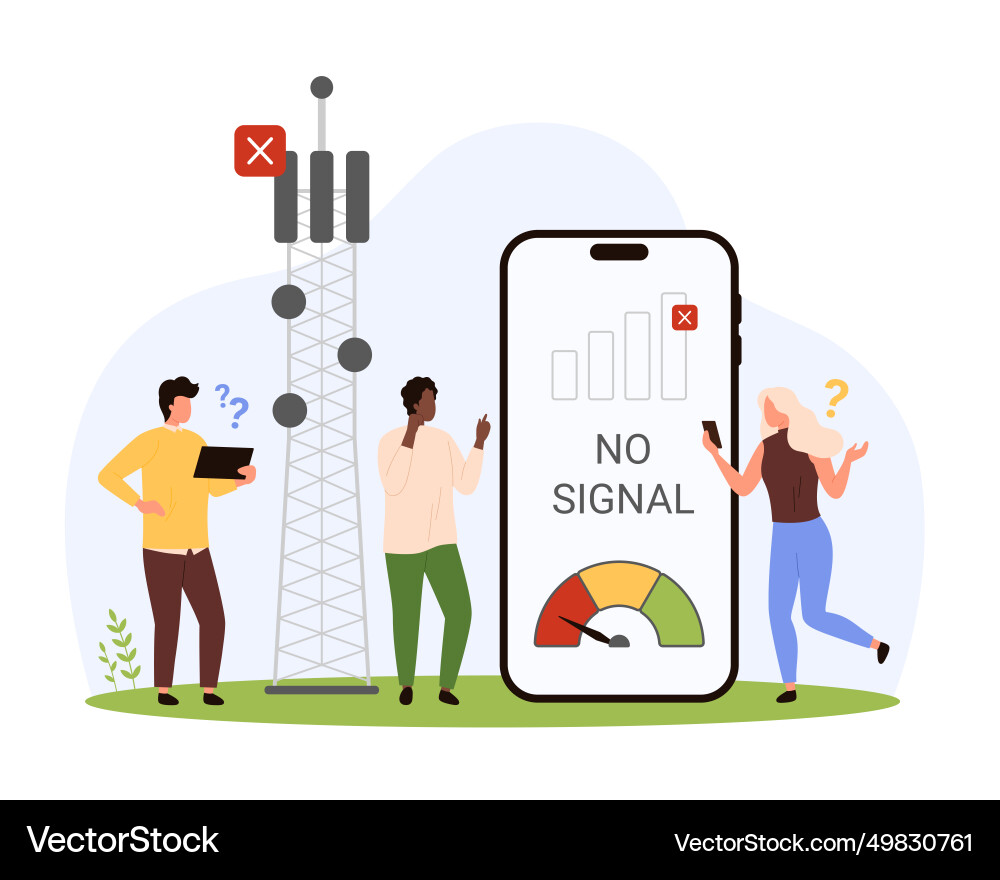 No internet signal failure or slow wi fi speed Vector Image