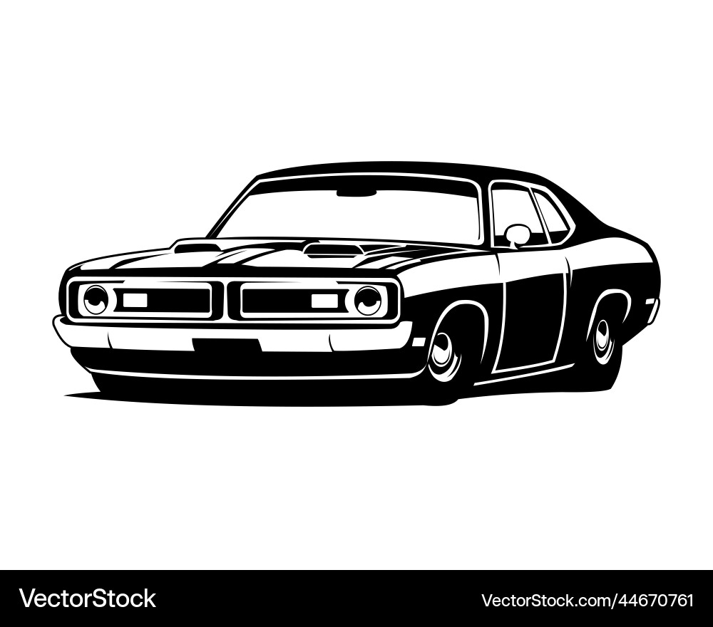 Old muscle car isolated on white background view Vector Image