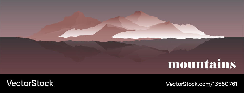 Panorama of mountain ridges Royalty Free Vector Image