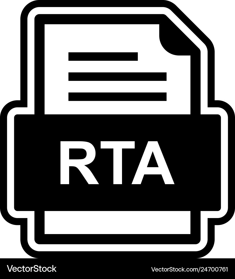 Rta file document icon Royalty Free Vector Image