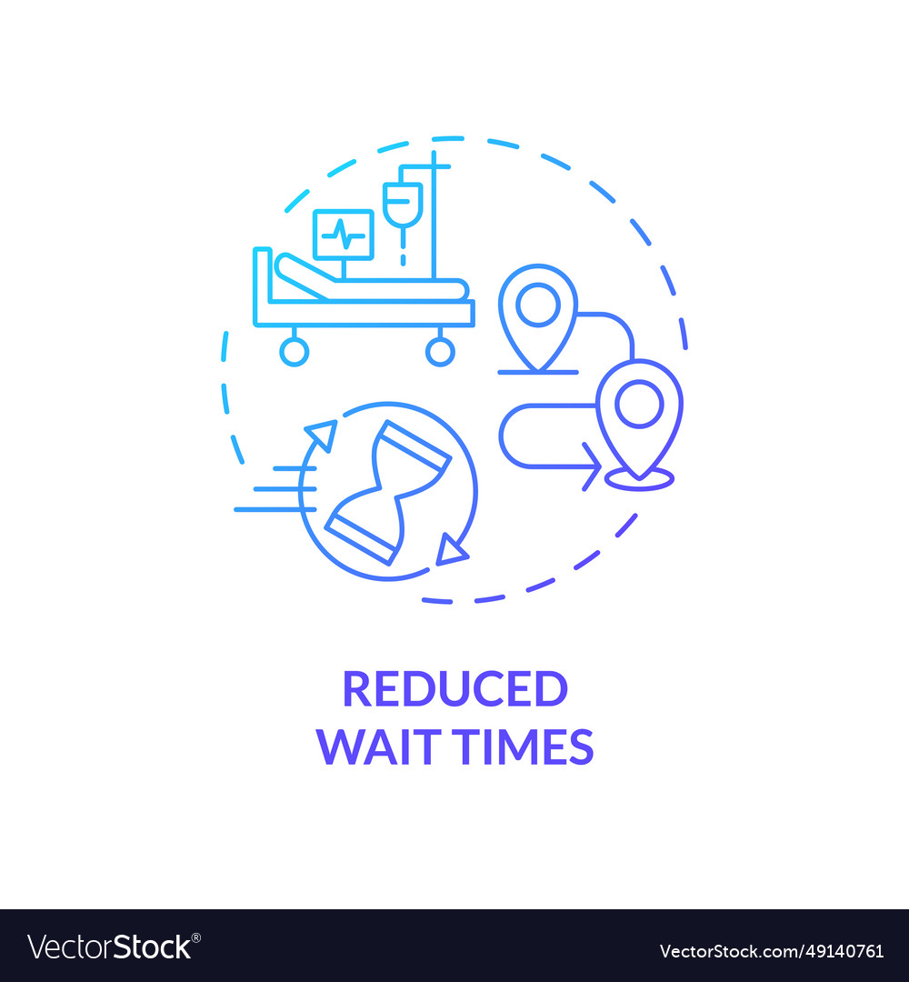 Thin line gradient icon reduced wait times concept
