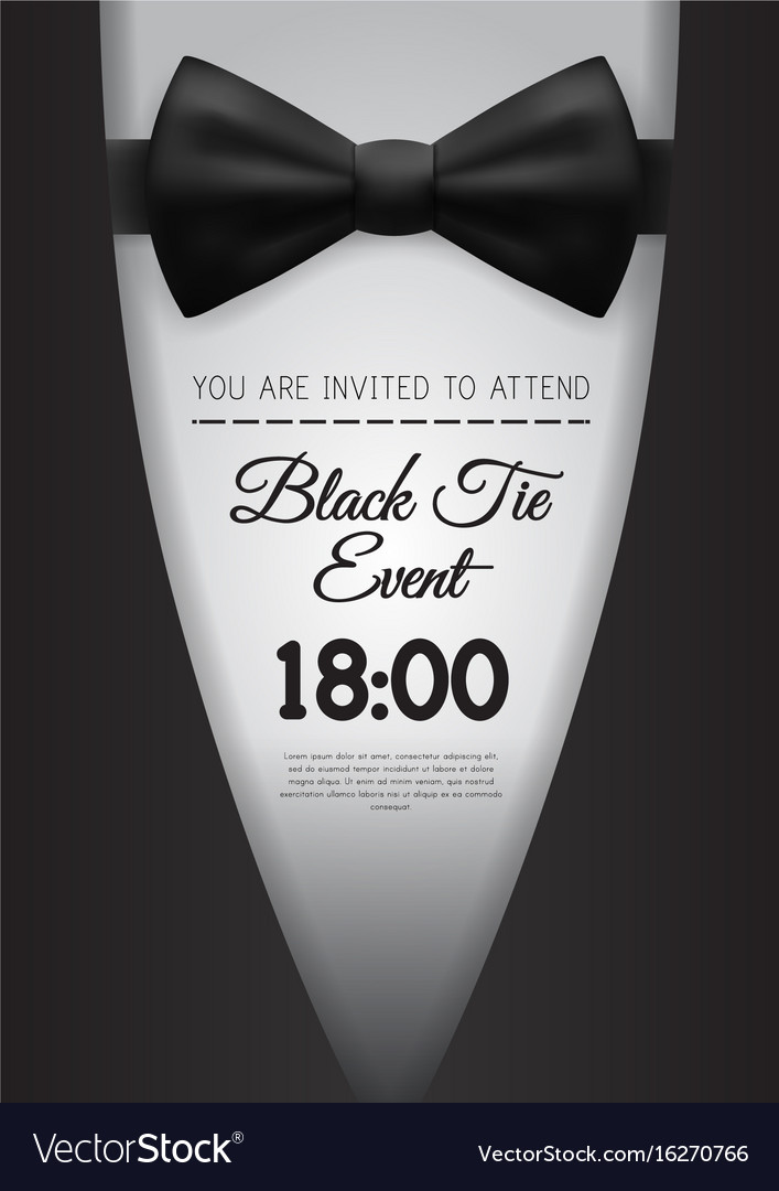 Black Tie Event Invitation Free Template Printable Templates