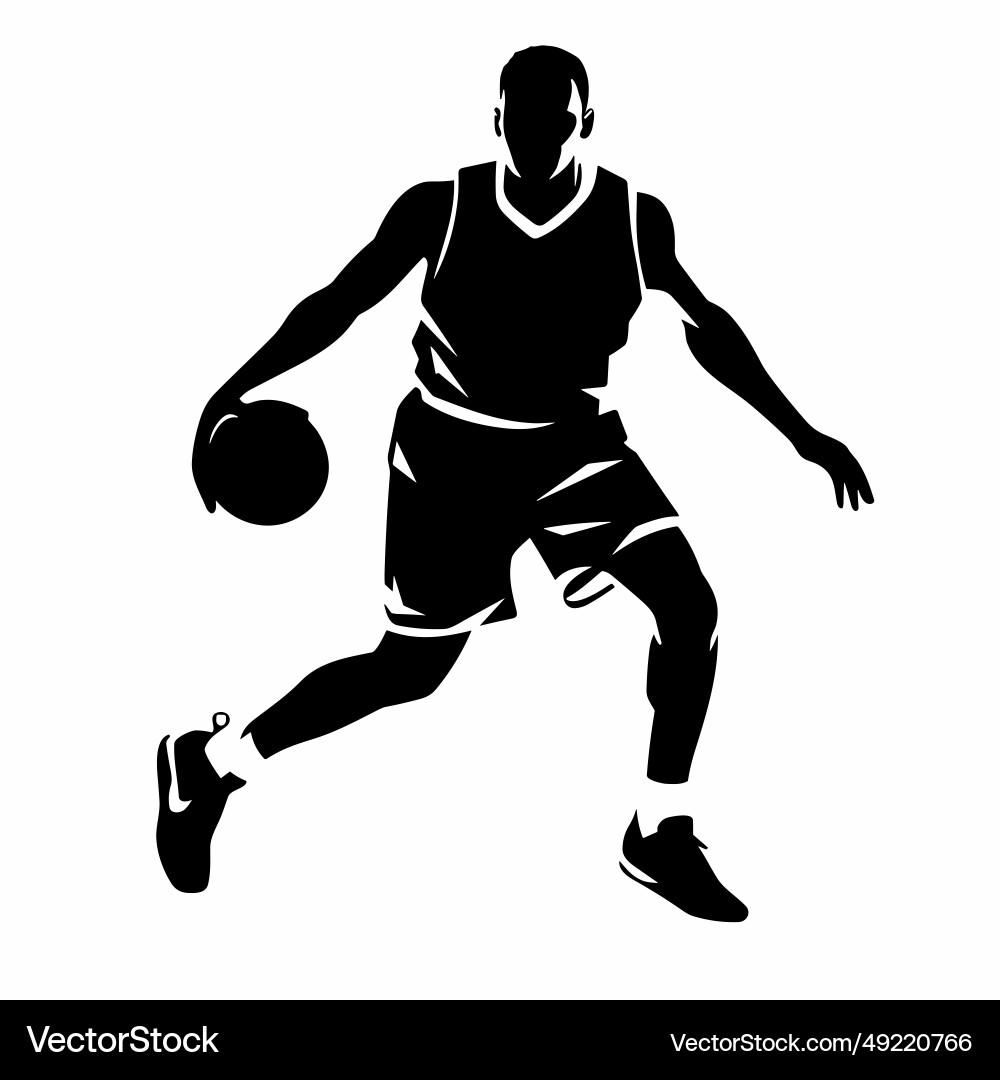 Basketball player black icon on white background Vector Image