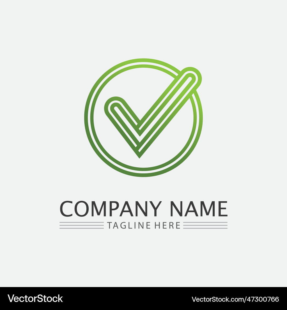 Checklist check mark logo or icon tick symbol Vector Image