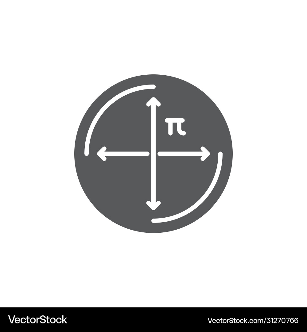 Circle diameter icon symbol education isolated on Vector Image