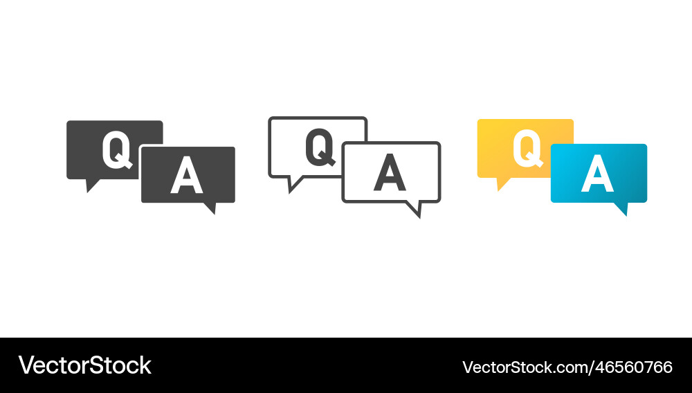 Colorful q a messages stock image eps 10 Vector Image