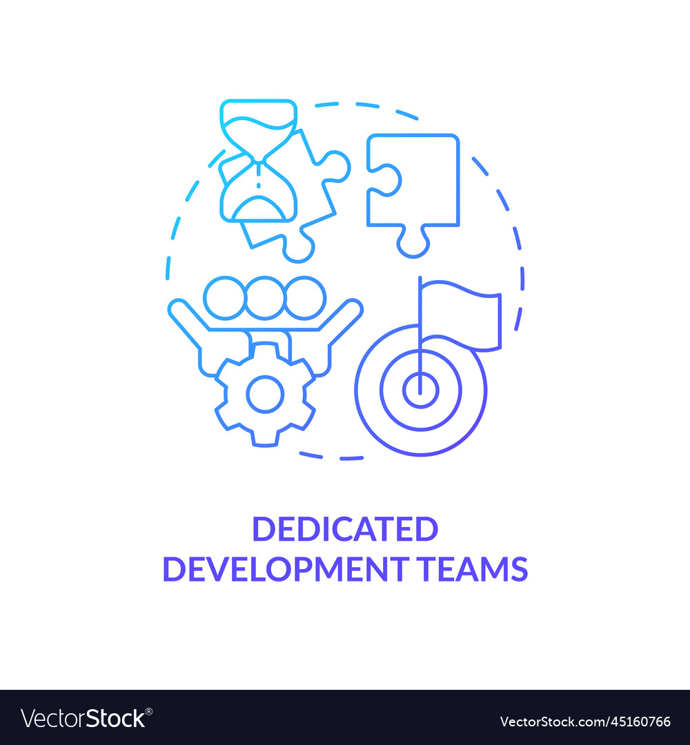 Dedicated development teams blue gradient concept Vector Image