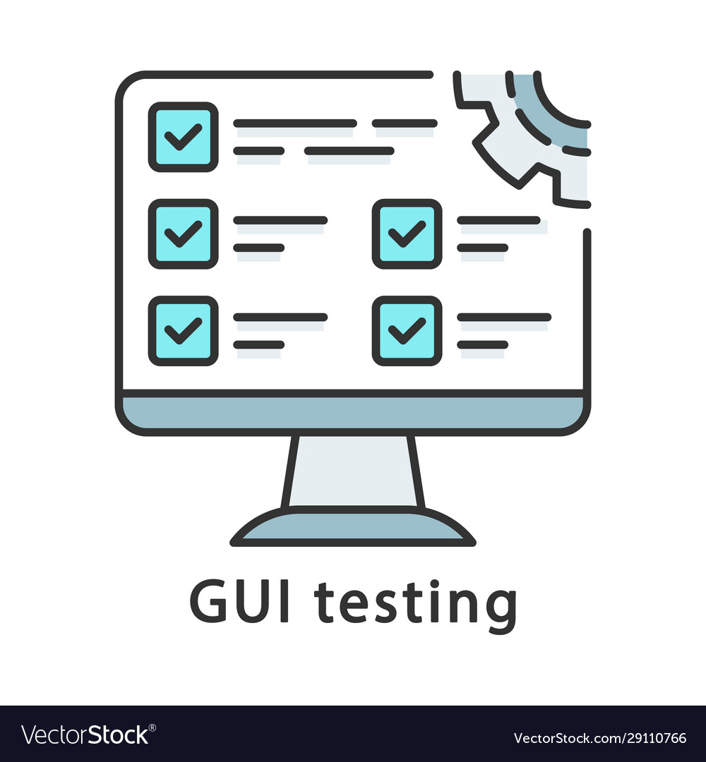 Gui testing color icon Royalty Free Vector Image